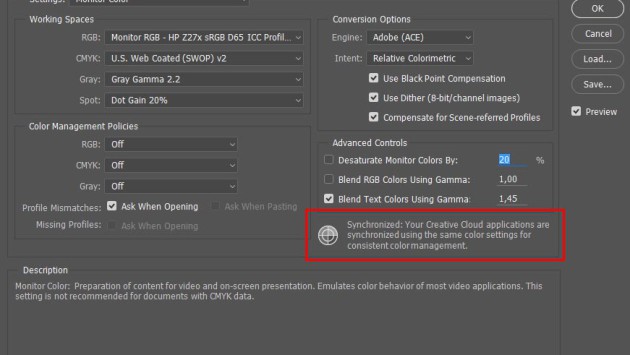 ColorSpace Management guide for Adobe Applications